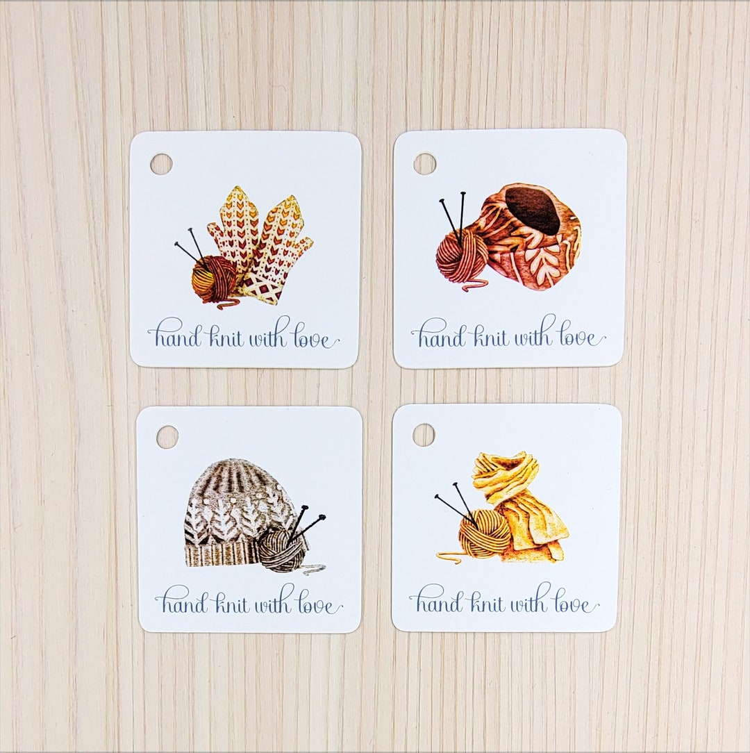 4 Knit Gift Tags in "sunset" Colors - Etsy