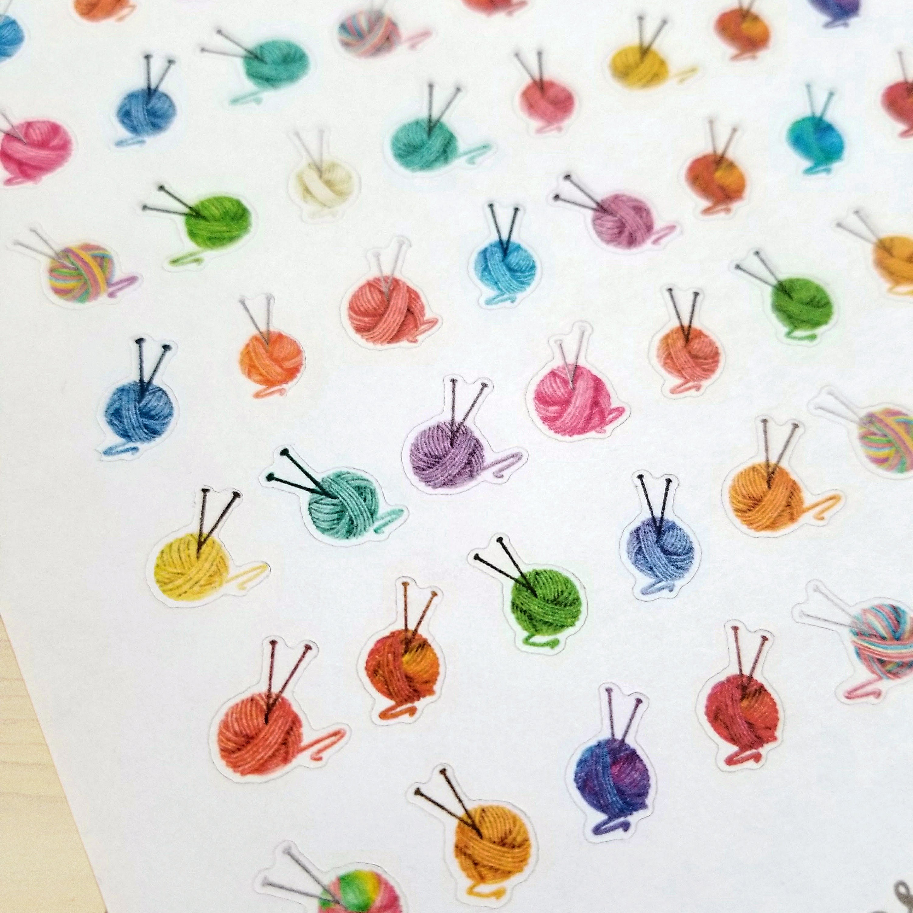 Yarn Balls Watercolor Planner Stickers | Etsy
