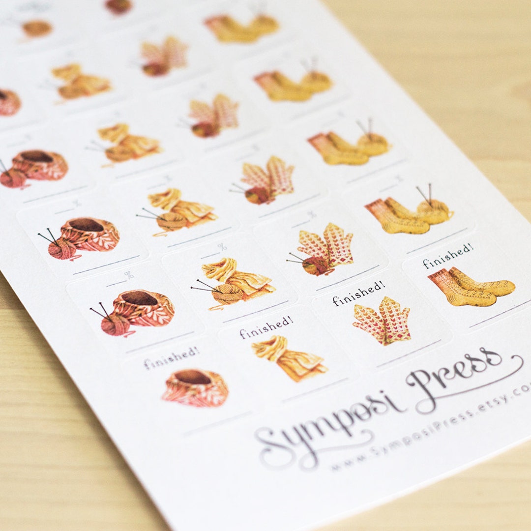 Knits! Work-in-progress (WIP) Knit Accessory Stickers in "marigold ...