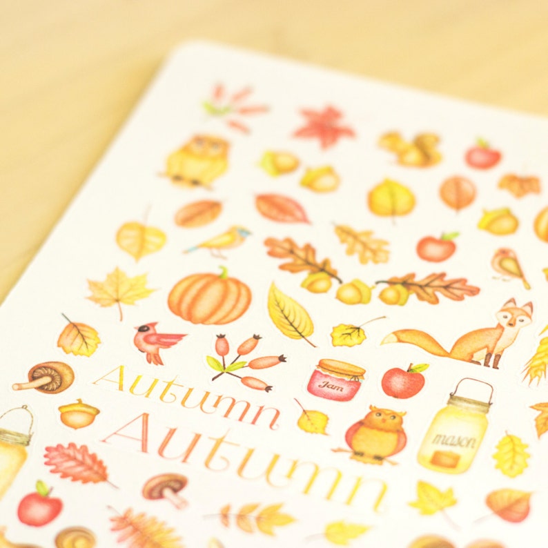 Autumn / Fall Watercolor Planner Stickers - Etsy