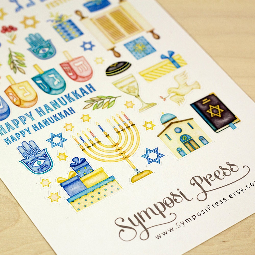 Hanukkah / Chanukah - Watercolor Planner Stickers - Etsy