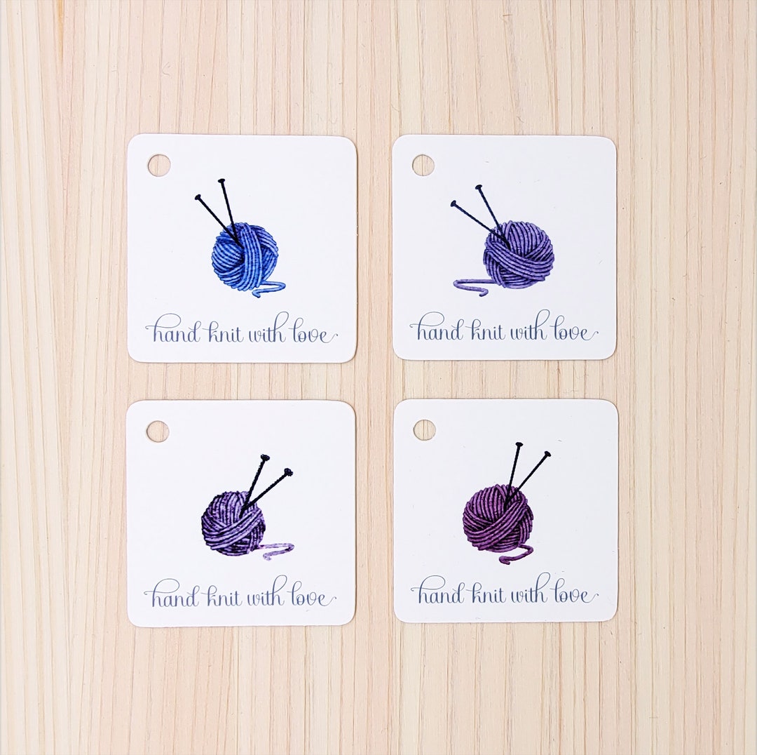 4 Knit Gift Tags in "wisteria" Colors - Etsy