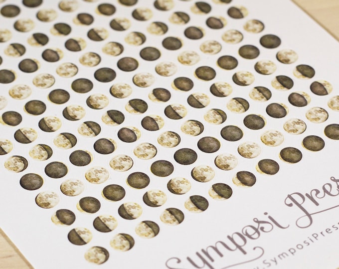 TINY MOONS Lunar Tracking / Moon Phases Watercolor Planner Stickers - Etsy