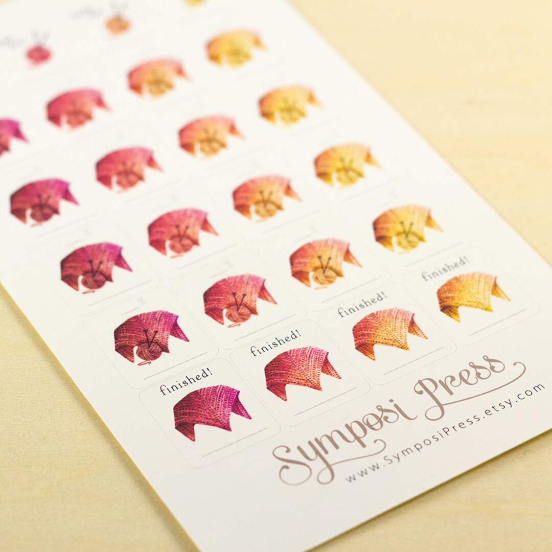 Shawls! Work-in-progress (WIP) Knitting Stickers in "firebird ...