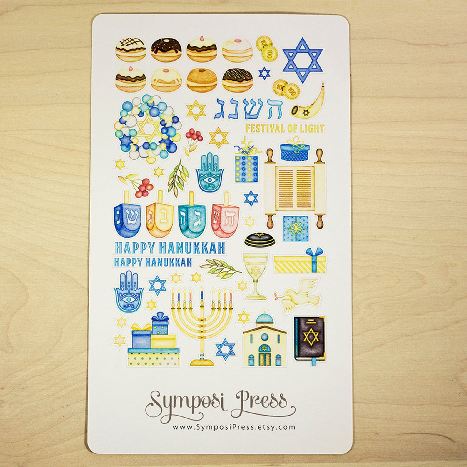 Hanukkah / Chanukah Watercolor Planner Stickers - Etsy