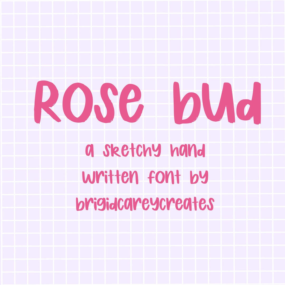 Rose Bud Font, Hand Written Font, Procreate Font, Cricut Font, Digital ...