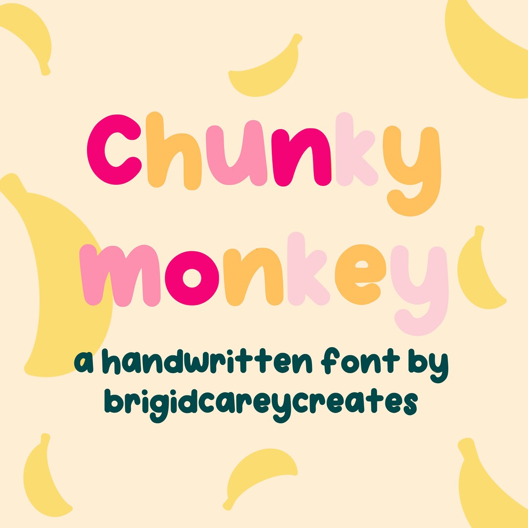 Chunky Monkey Font, Hand Written Font, Procreate Font, Cricut Font ...