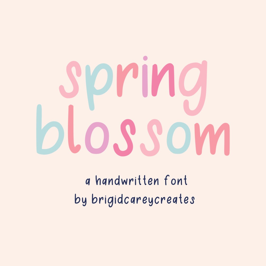 Spring Blossom Font, Hand Written Font, Procreate Font, Cricut Font ...