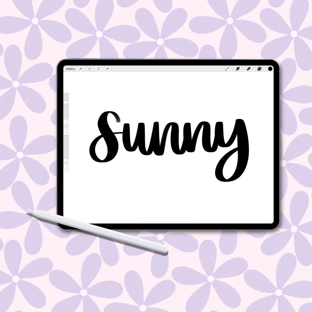 Sunny Procreate Brush, Calligraphy Procreate Brush, Calligraphy ...