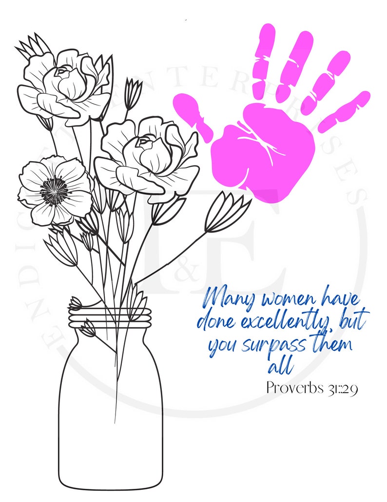 Mother's Day Handprint Art, Christian, Religious, Mommy Handprint Art ...