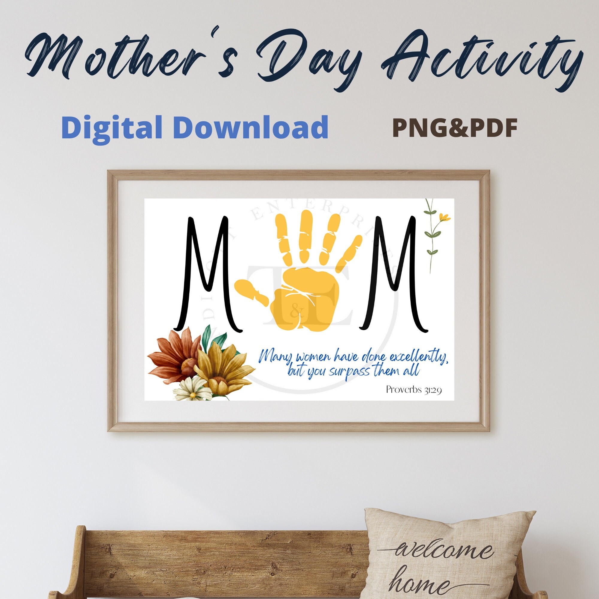 Mother's Day Handprint Art, Christian, Religious, Mommy Activity, Kids ...