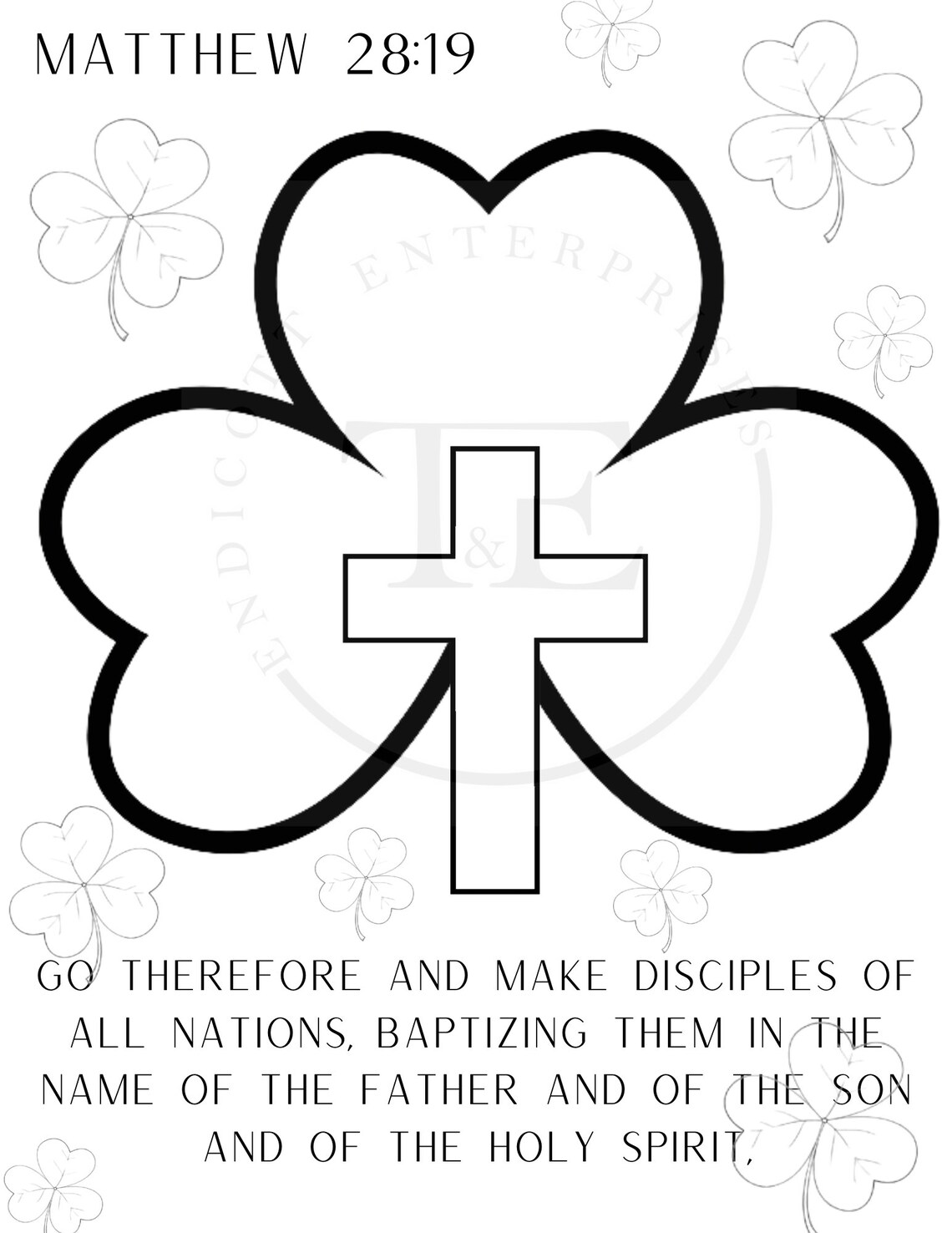 St. Patrick's Day Christian Activity Coloring Pages (two) Father, Son ...