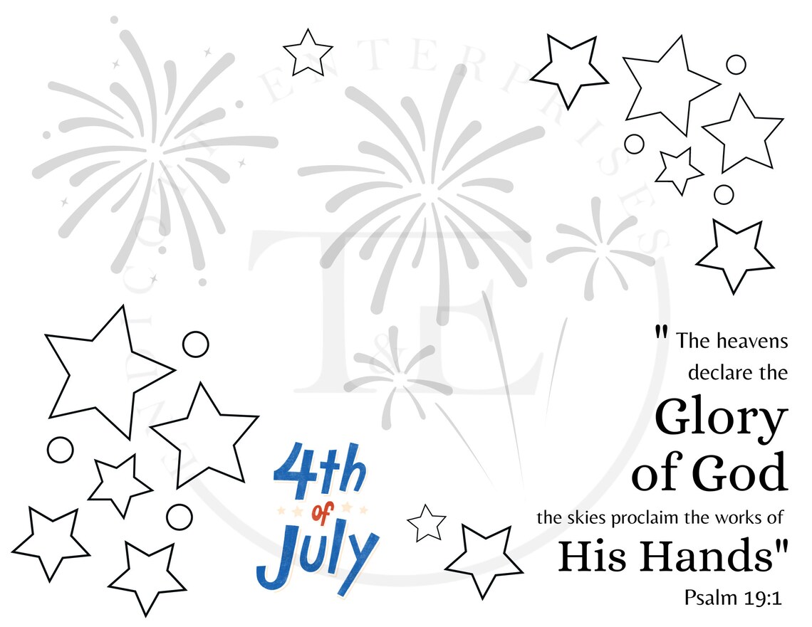 4th of July Christian Activity Coloring Painting Pages (two) Flag ...