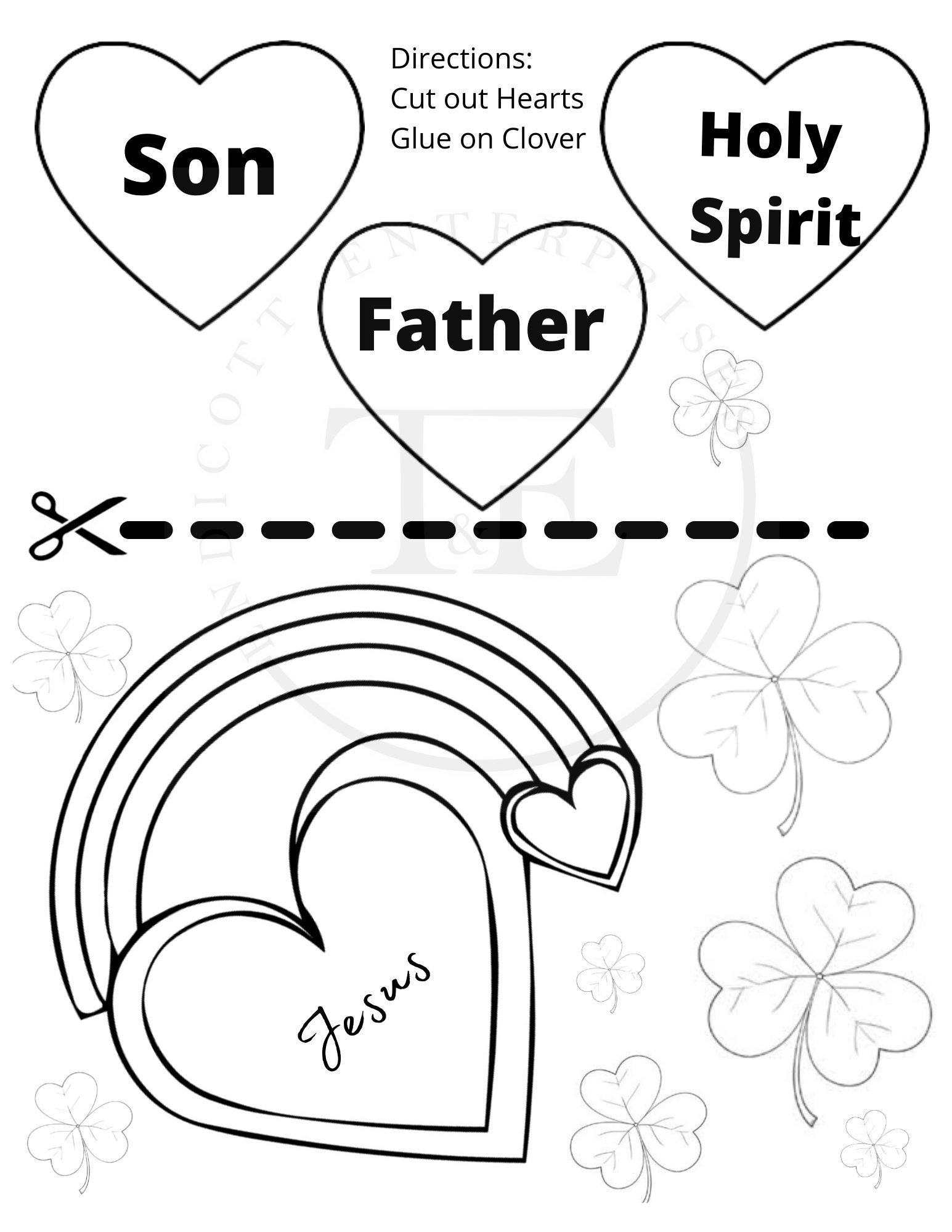 St. Patrick's Day Christian Activity Coloring Pages (two) Father, Son ...