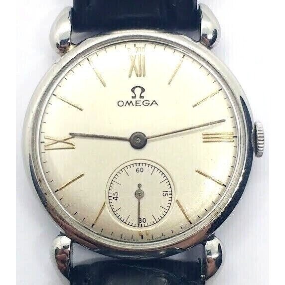 Vintage 1939 Omega Men's Watch WWII Era Stainless Steel Sub-seconds R17 ...