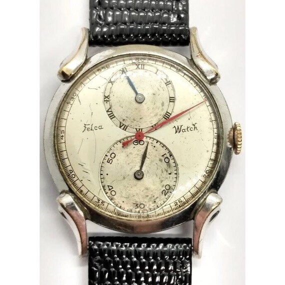 Rare Vintage Felca Regulator Men's Watch Swiss Silver… - Gem
