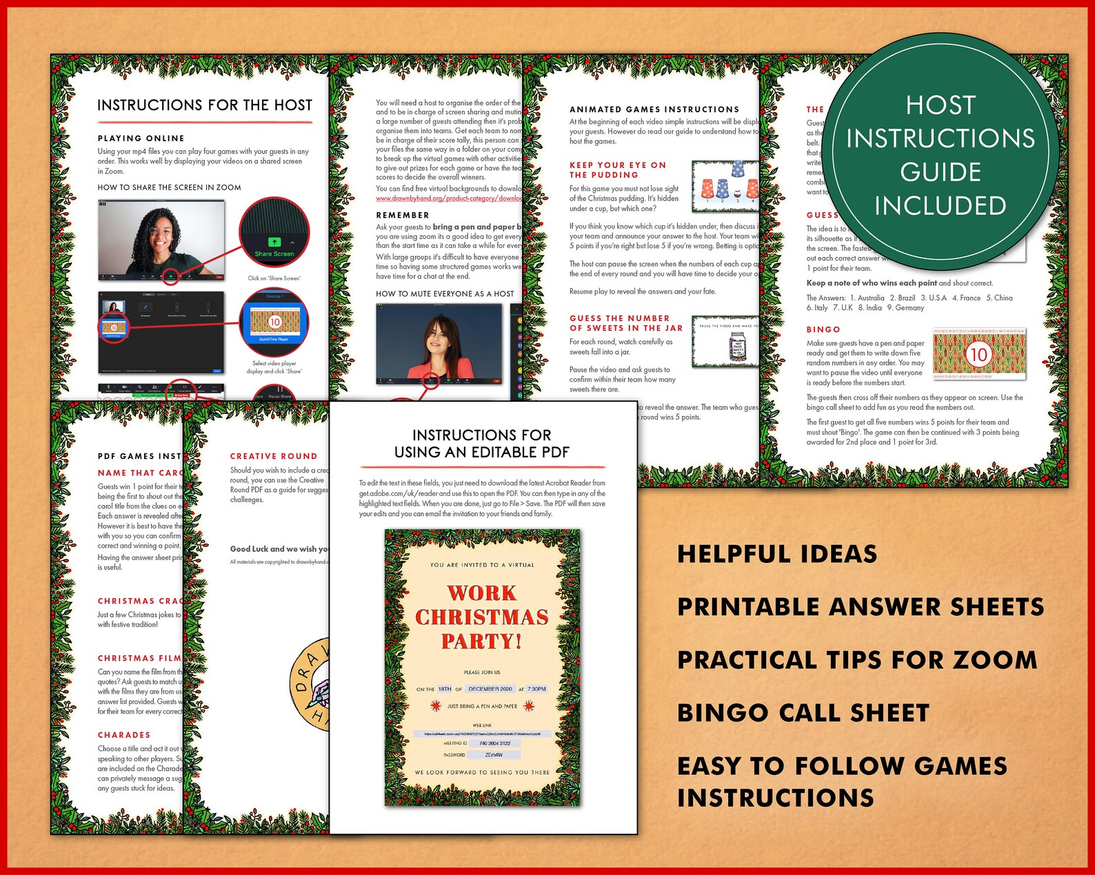 Complete Work Christmas Party Pack! Virtual Staff Party, End of Year ...
