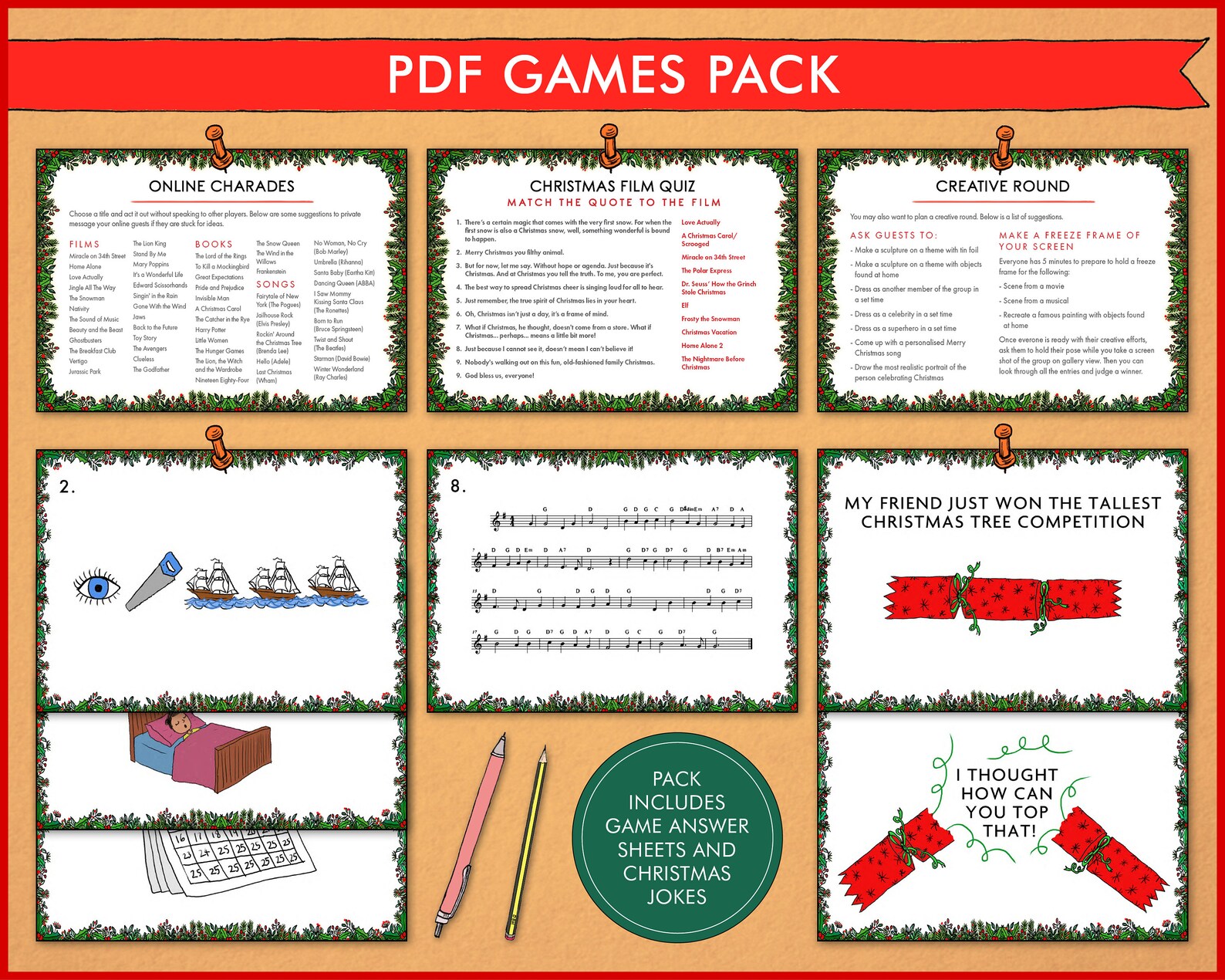 Complete Work Christmas Party Pack! Virtual Staff Party, End of Year ...