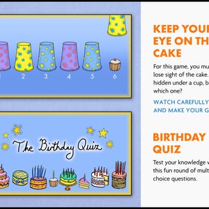 Children's Virtual Birthday Online Animated Games Party Pack Editable ...