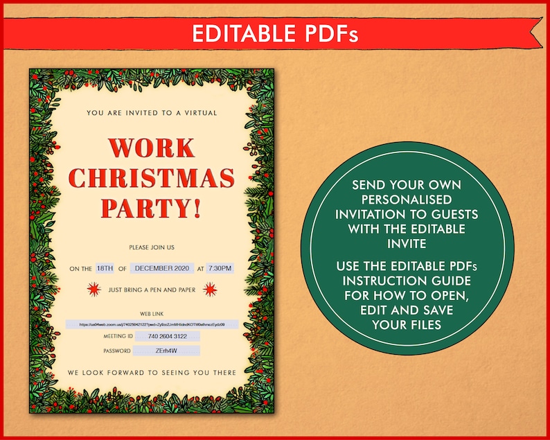 Complete Work Christmas Party Pack Virtual Staff Party End - Etsy UK