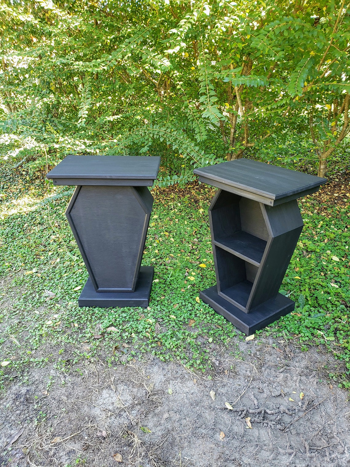 Coffin end tablegraydoncreekgothic decorcoffin decorend | Etsy