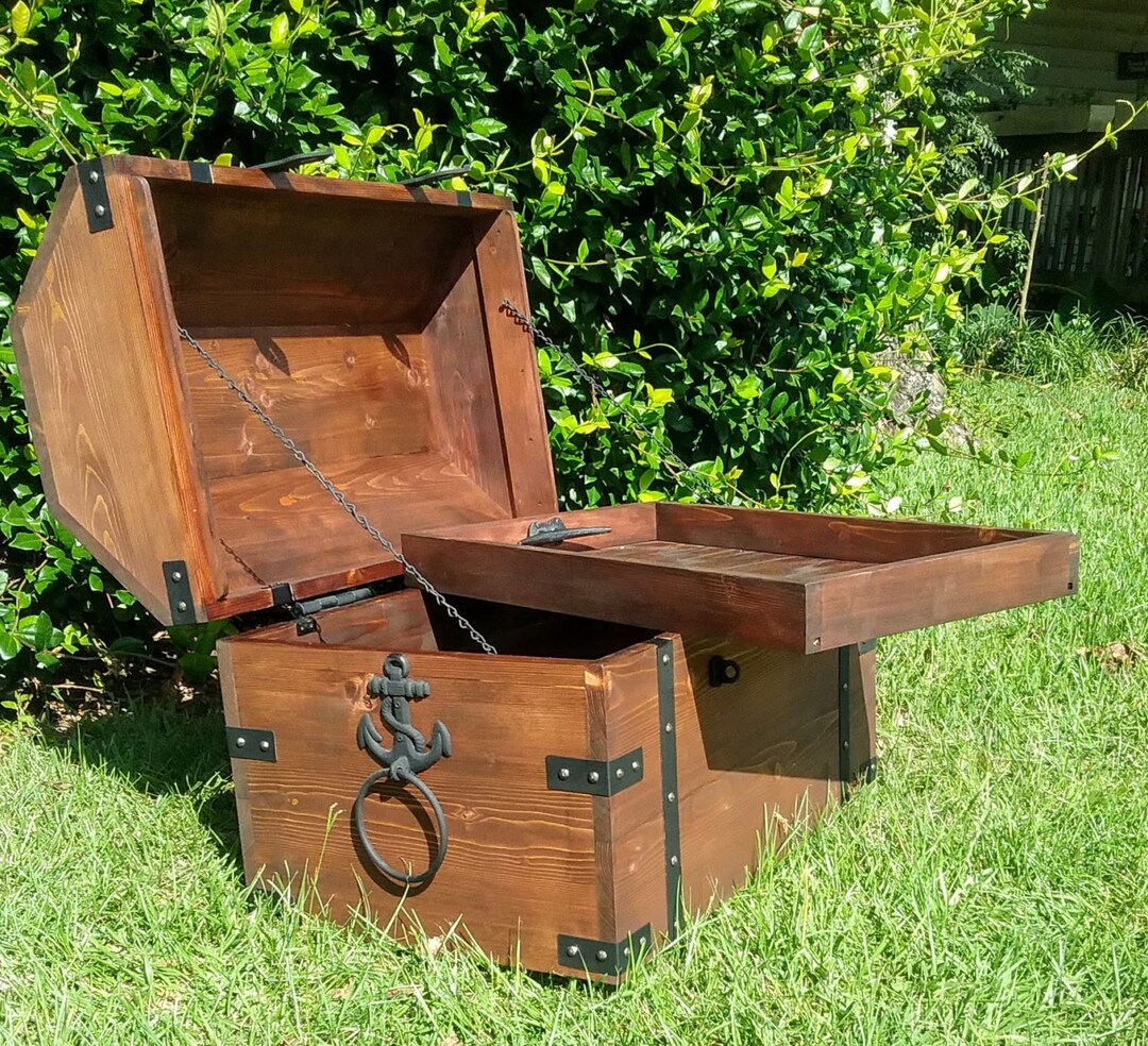 Treasure Chest,nautical Theme Chest,foot Locker,military Retirement ...