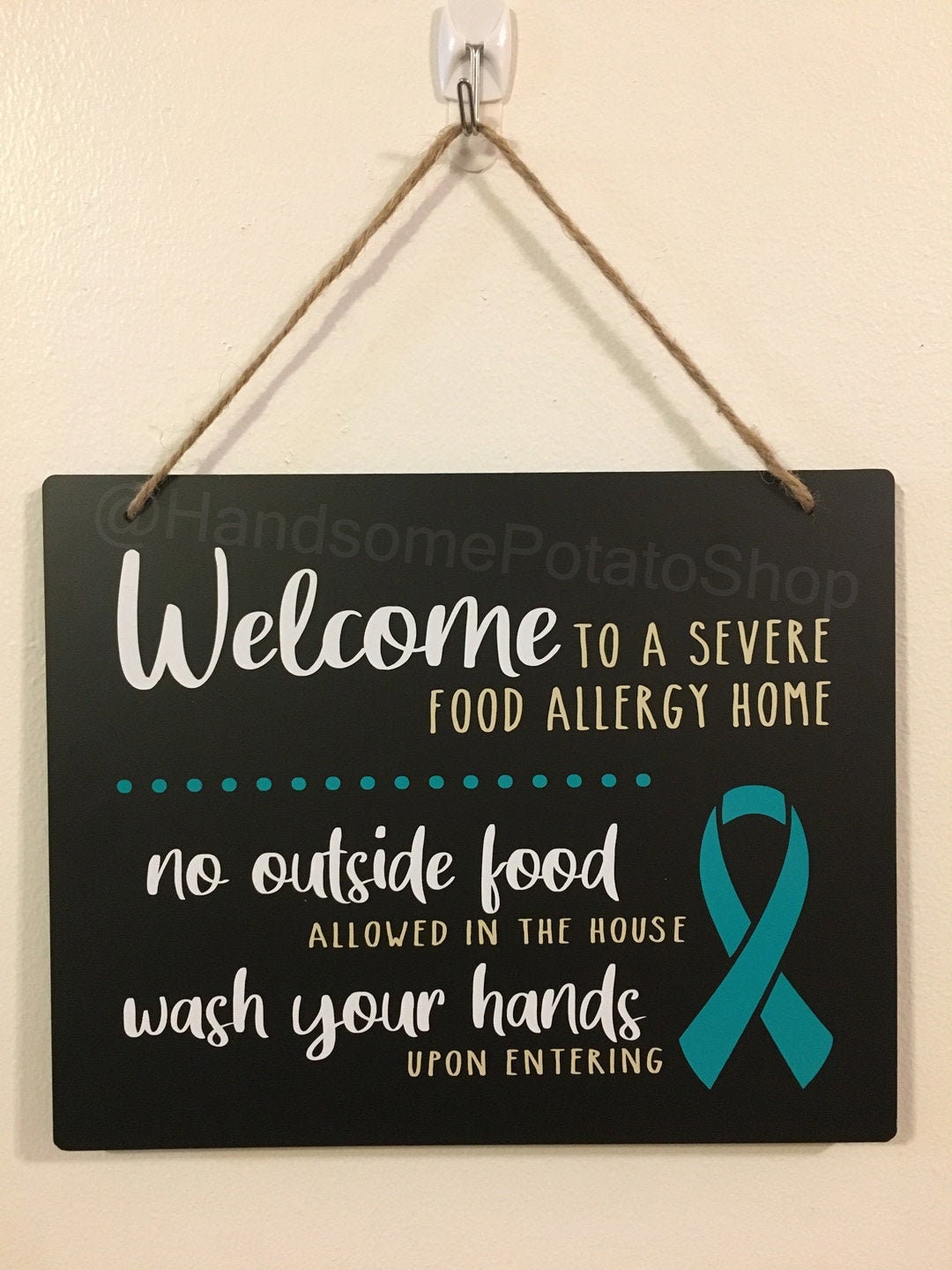 Food Allergy Warning Hanging Door Sign 10"x8" FPIES Welcome - Etsy