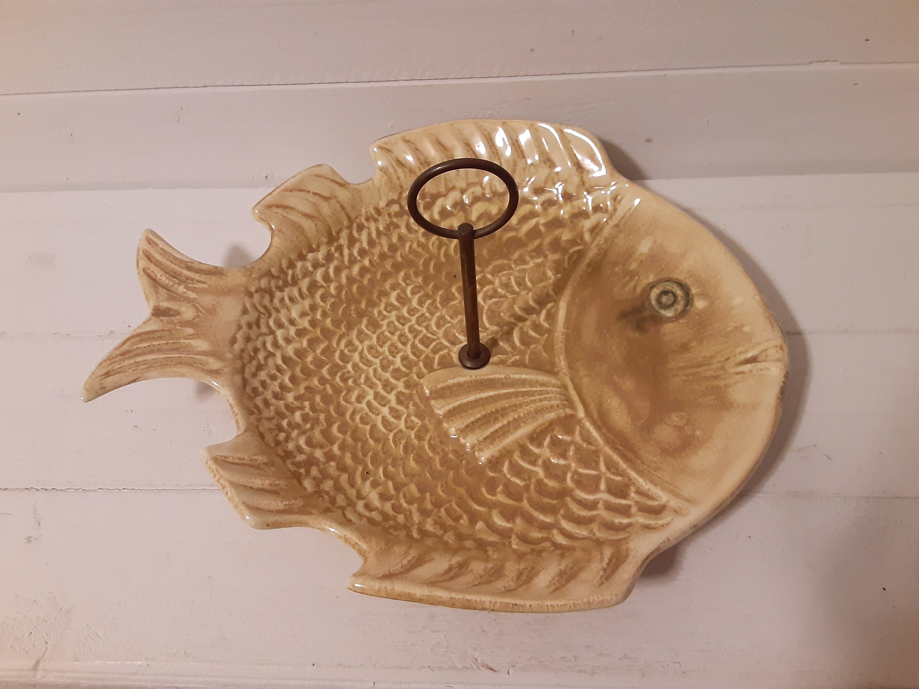Vintage Ceramic Yellow Fish Serving Platter Tray Plate | Etsy