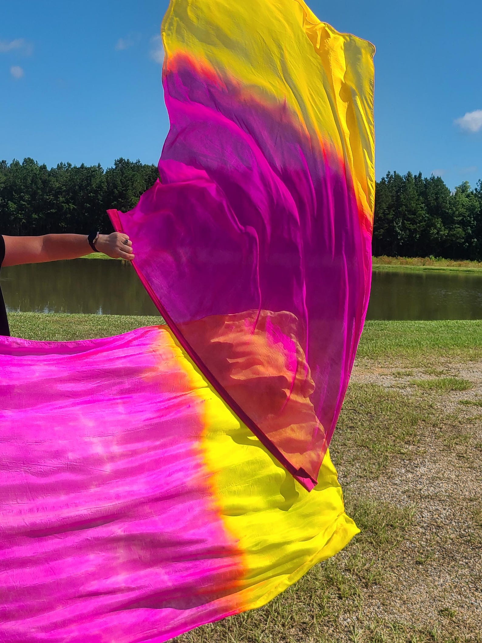 Hand-dyed Silk Worship Flags: Neon Pink to Red Flame - Burning Ones - Etsy