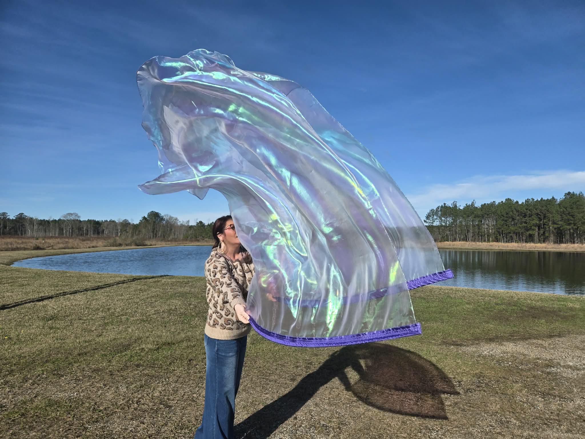 Handmade Iridescent Pearl Organza Worship Flags – Set of 2 - Etsy