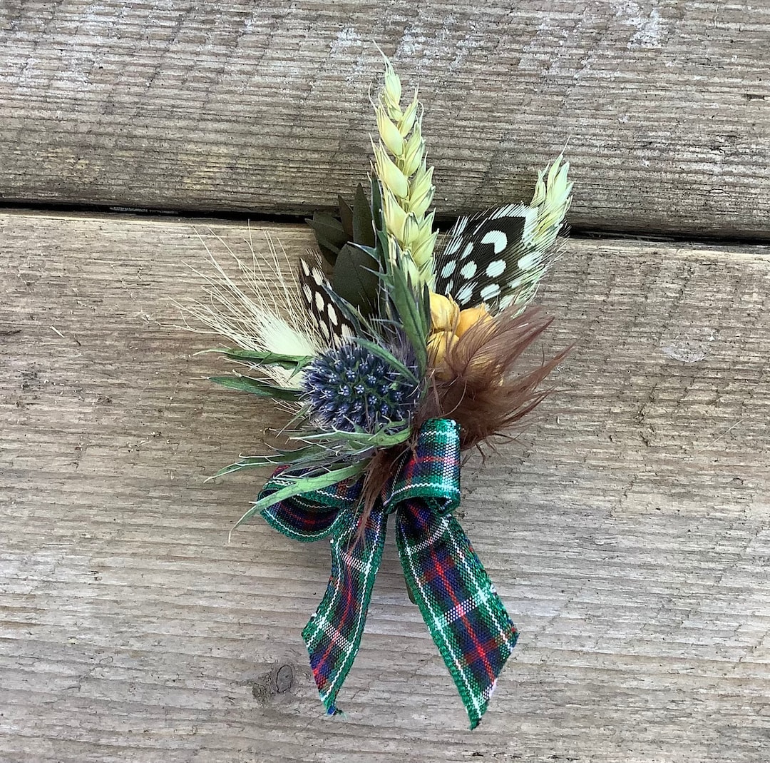 Childs Thistle Buttonhole With Safety Catch, Scottish Themed Buttonhole ...