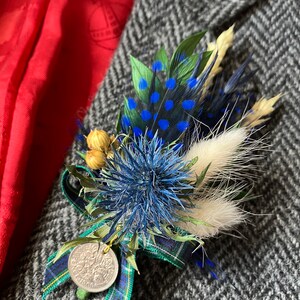 Thistle, Sixpence and Tartan Scottish Themed Buttonhole With Campbell ...