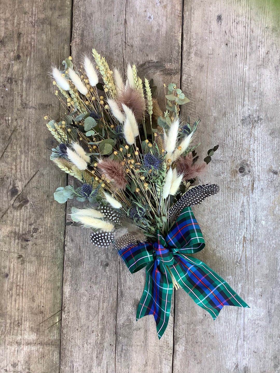Scottish Themed Thistle Tied Bouquet, Thistle Tied Sheaf, Scottish ...