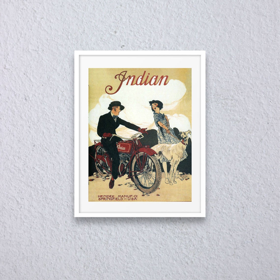 Vintage Printable Indian Motorcycle Advertising Poster Available as a ...