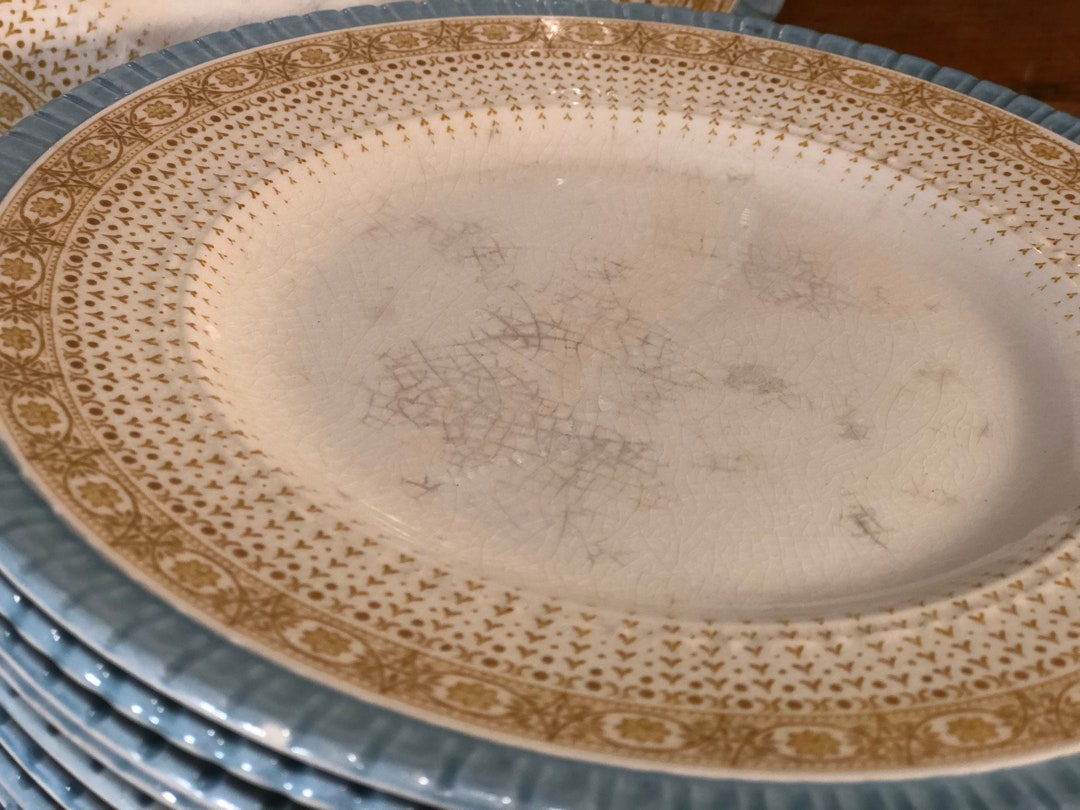 Vintage Set of 10 Crescent Ivory George Jones & Sons China Small Plates ...