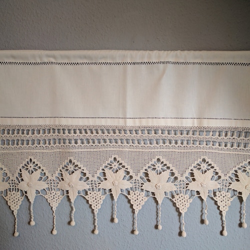 Greek Handmade Curtain With Atrante and Cutwork - Etsy