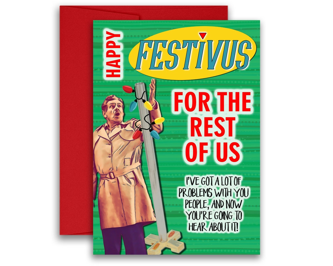 Festivus Parody "for the Rest of Us" Holiday Card 5x7 Inch W/red ...