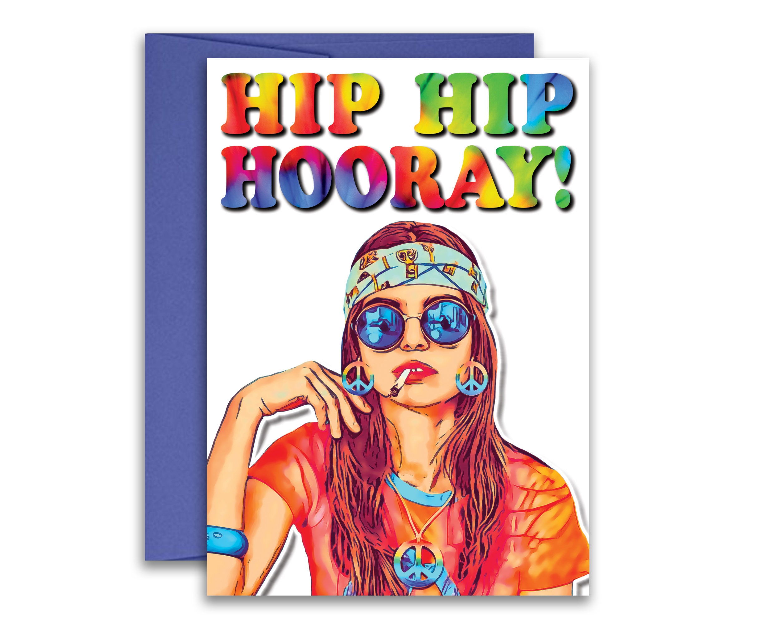 Hip Hip Hooray Hippie New Hip Congratulations Card 5x7 Inches - Etsy UK