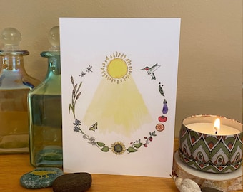 Printable Litha Greeting Card | Pagan Greeting Card Summer Solstice ...