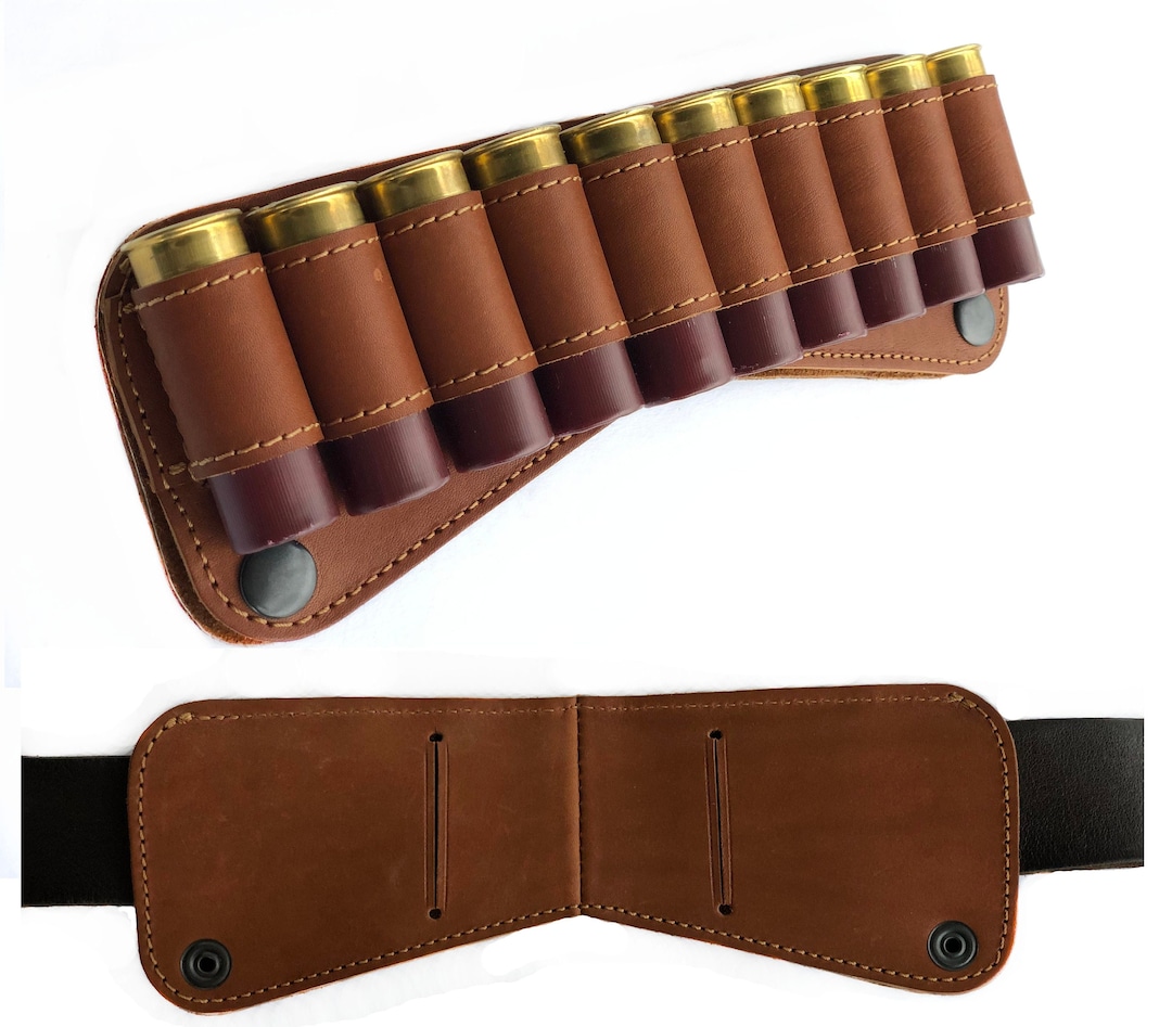 Leather Ammo Slide Pouch, Shotgun Shell Wallet, Ammunition Carrier ...