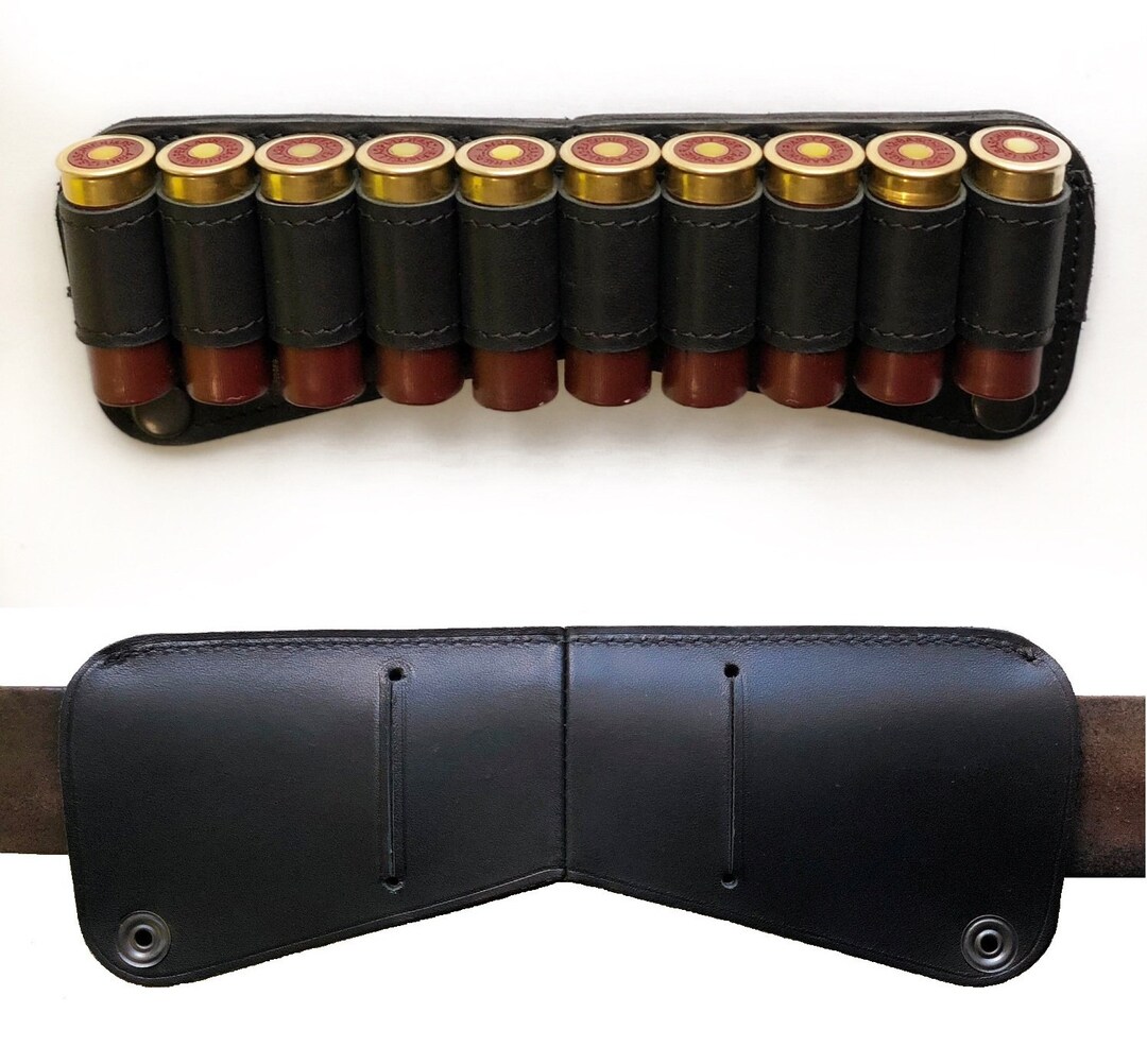 Leather Ammo Slide Pouch, Shotgun Shell Wallet, Ammunition Carrier ...