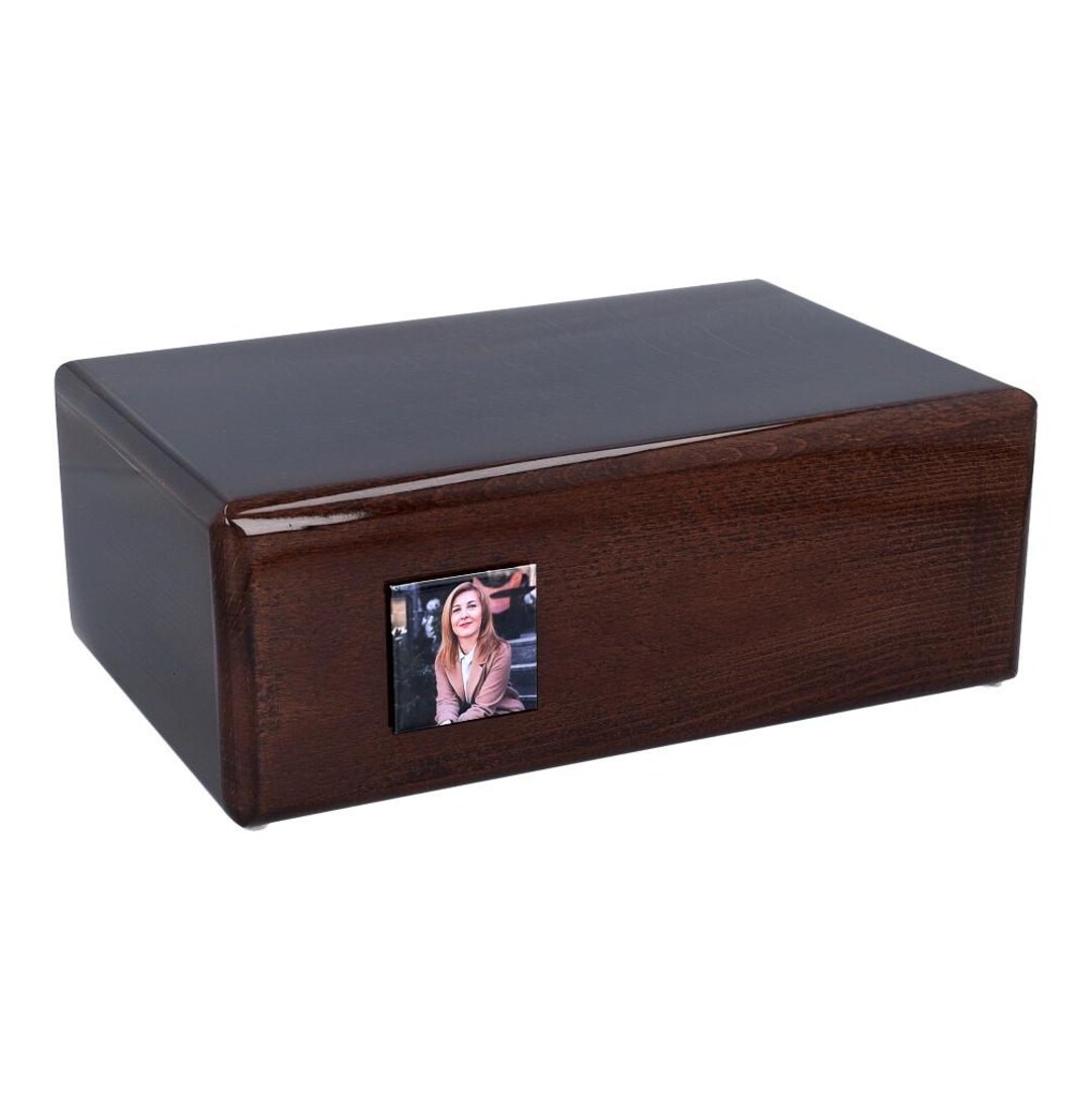 Solid Wood Urn for Ashes With Photo – Handmade Adult Cremation Urn - Etsy