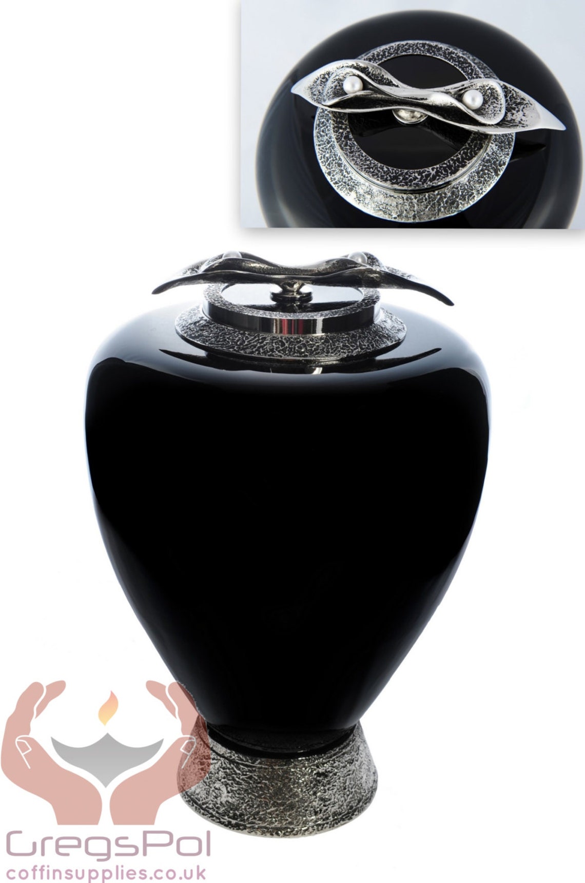 Exclusive Black Pearls Glass Cremation Urn for Adult Funeral | Etsy