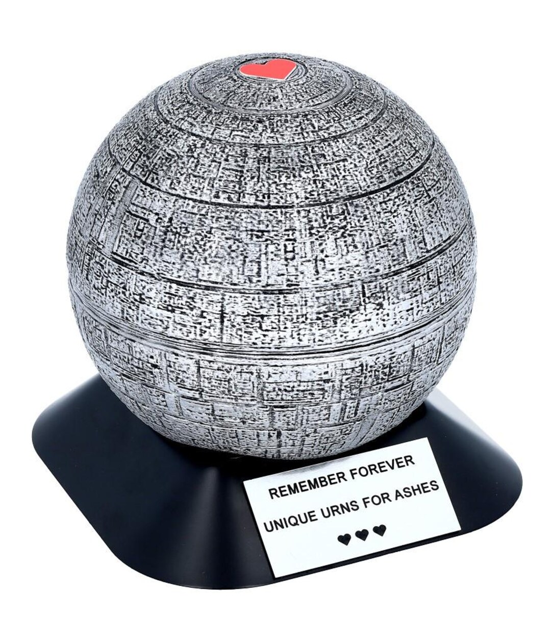 Child Urn With Red Heart Like a Death Star From Star Wars Unique Theme ...