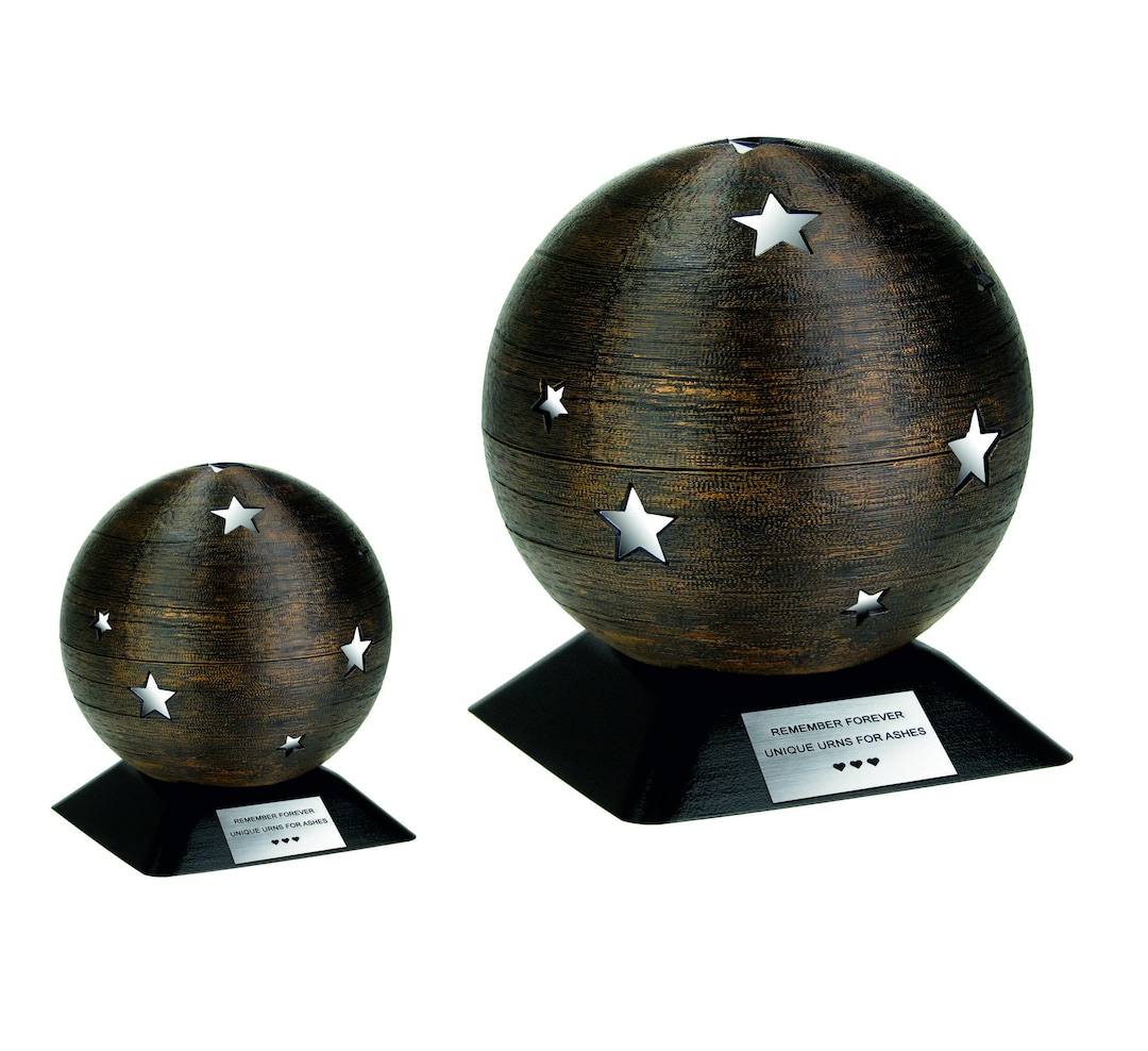 Silver Stars Urn for Ashes Cremate Urn With Stars Decorative Cremation ...