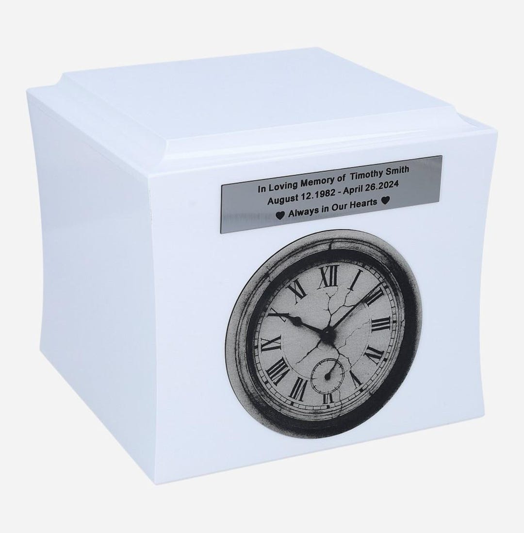 Modern Clock Design Urn Symbolic Urn With a Clock Memorial Cremation ...