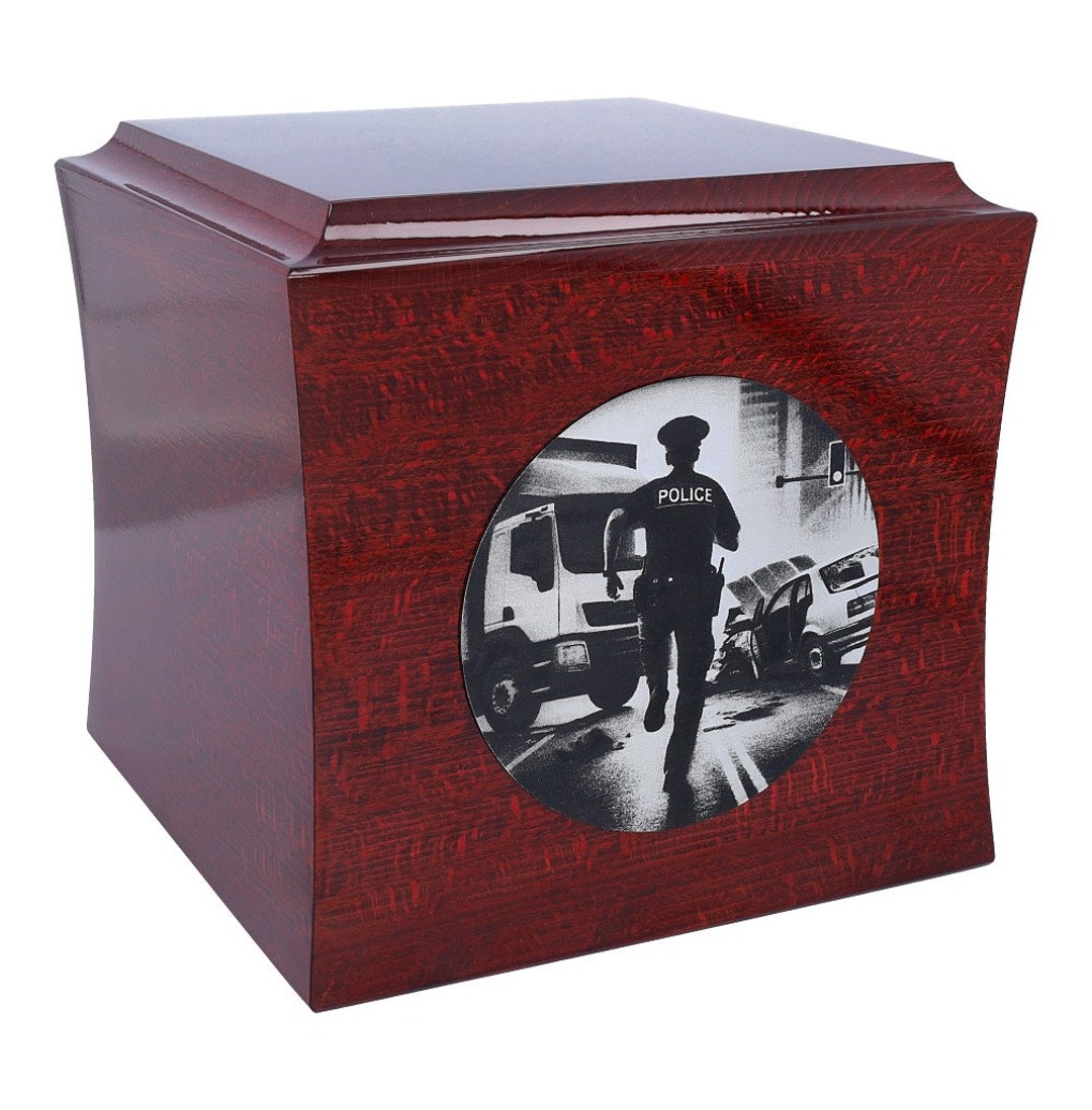 Police Officer Cremate Urn for Ashes Unique Urn for Policeman Theme Urn ...