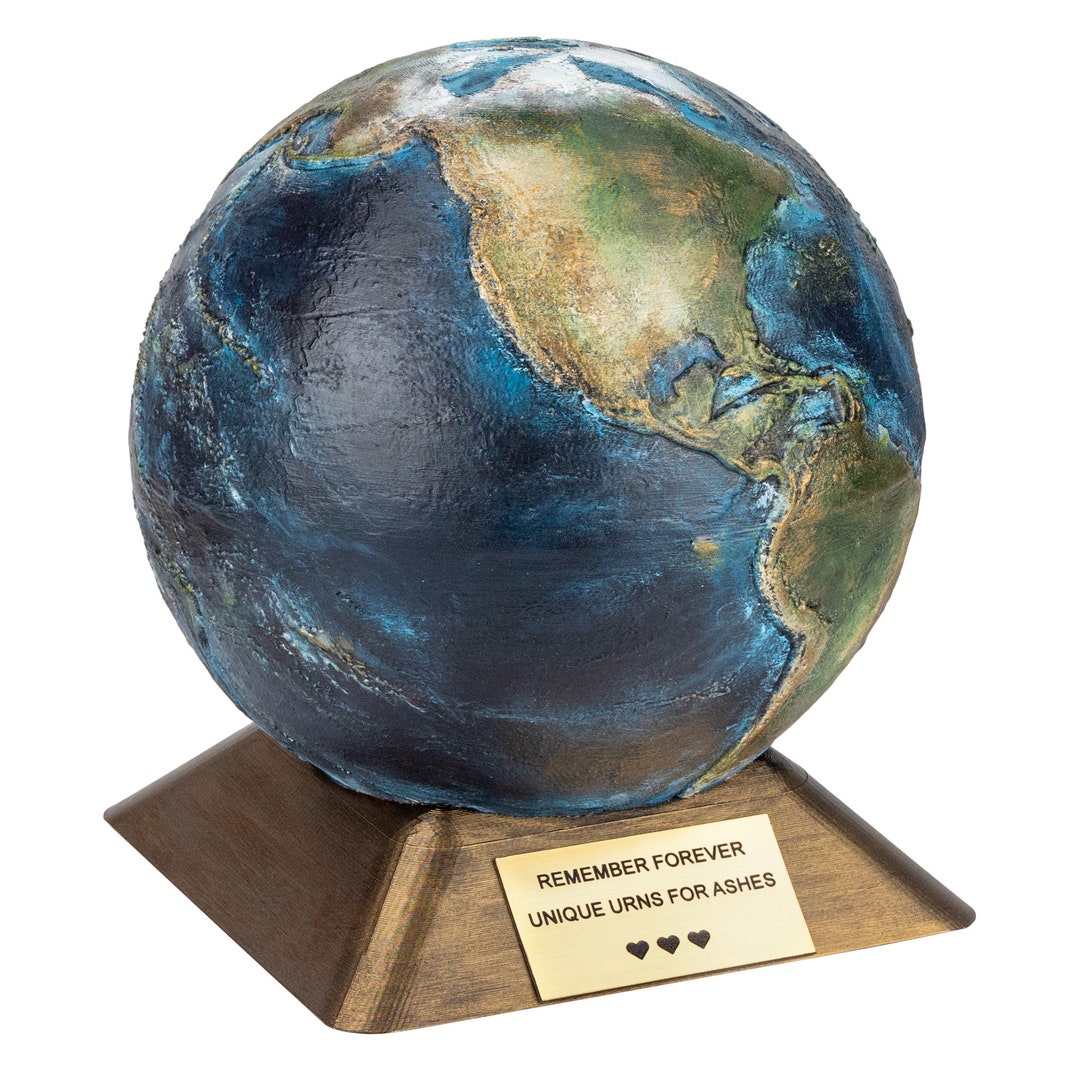 Earth Globe Artistic Urn Unique Urn for Ashes for Travelers and More ...