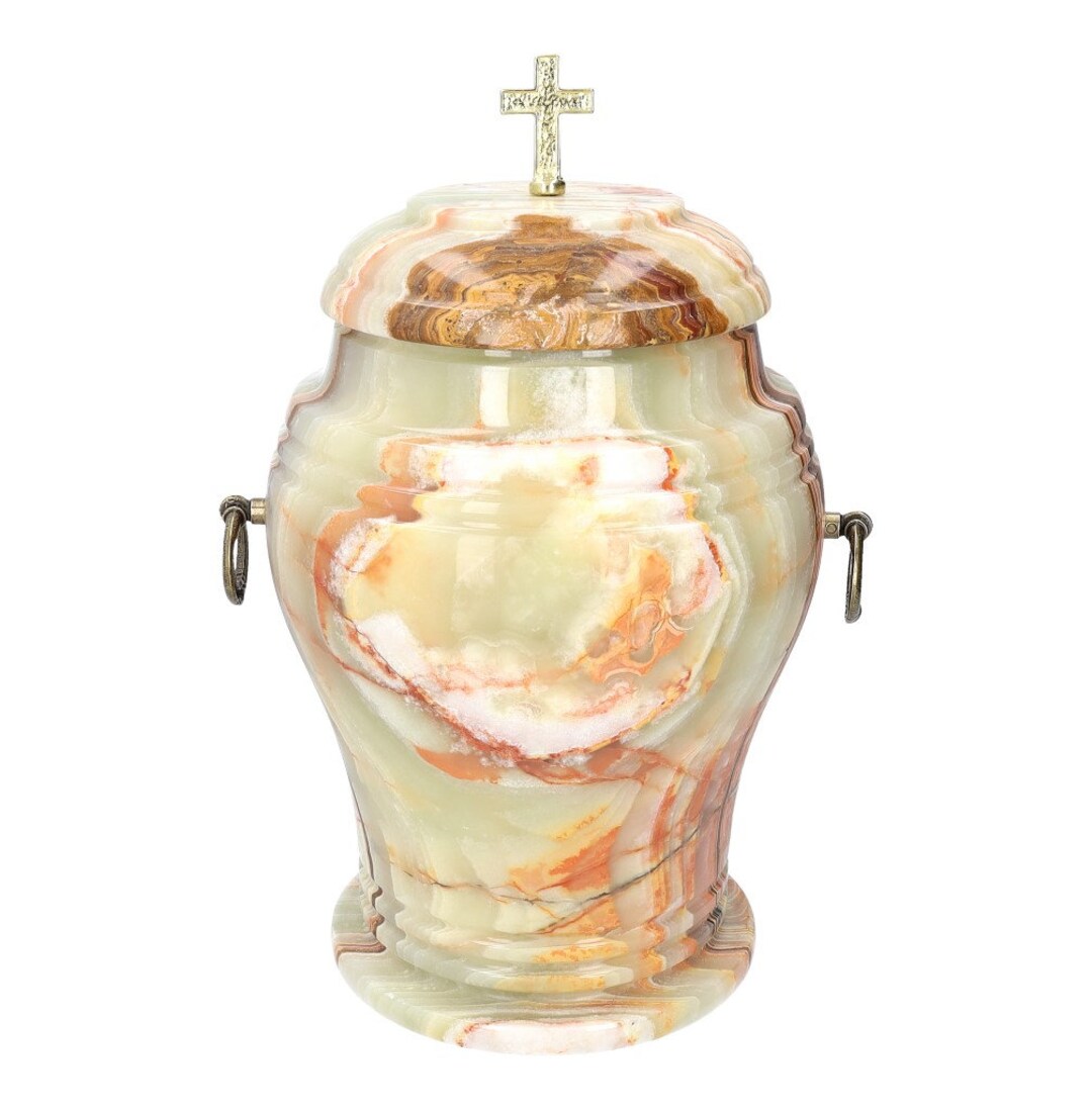 Beautiful Natural Stone Onyx Urn With Rose or Cross Cremation Urn for ...