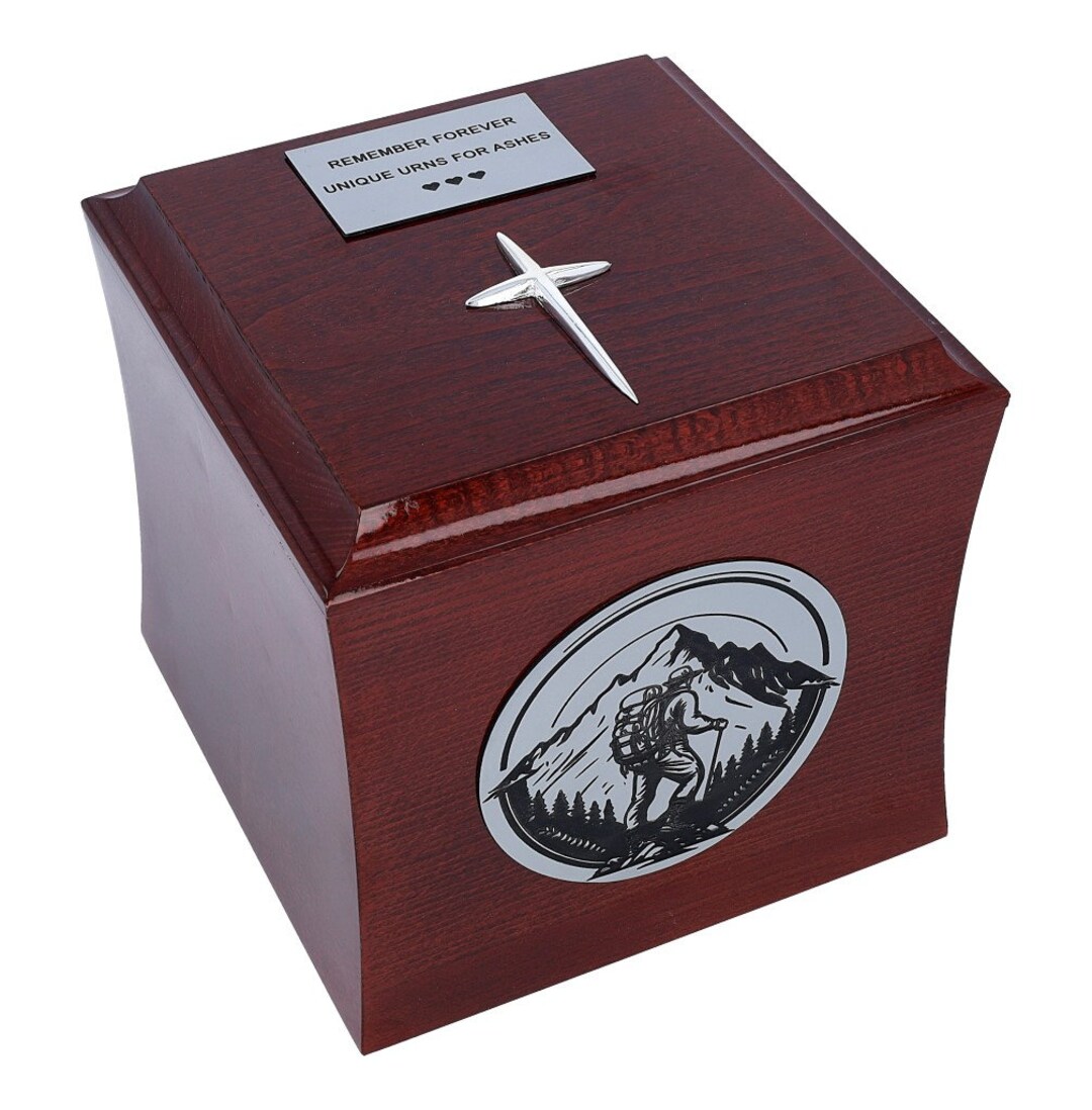 Mountain Urn for Ashes Cremation Urn With Mountains Artistic Wooden ...